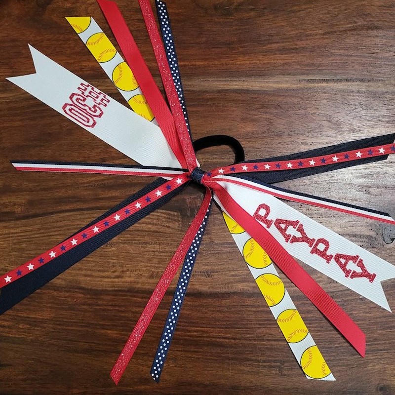 Softball Tag With Ribbons - Etsy