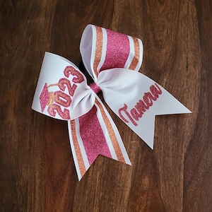 Senior Cheer Bow With Graduation Hat and Name / Graduation Cheer Bow ...