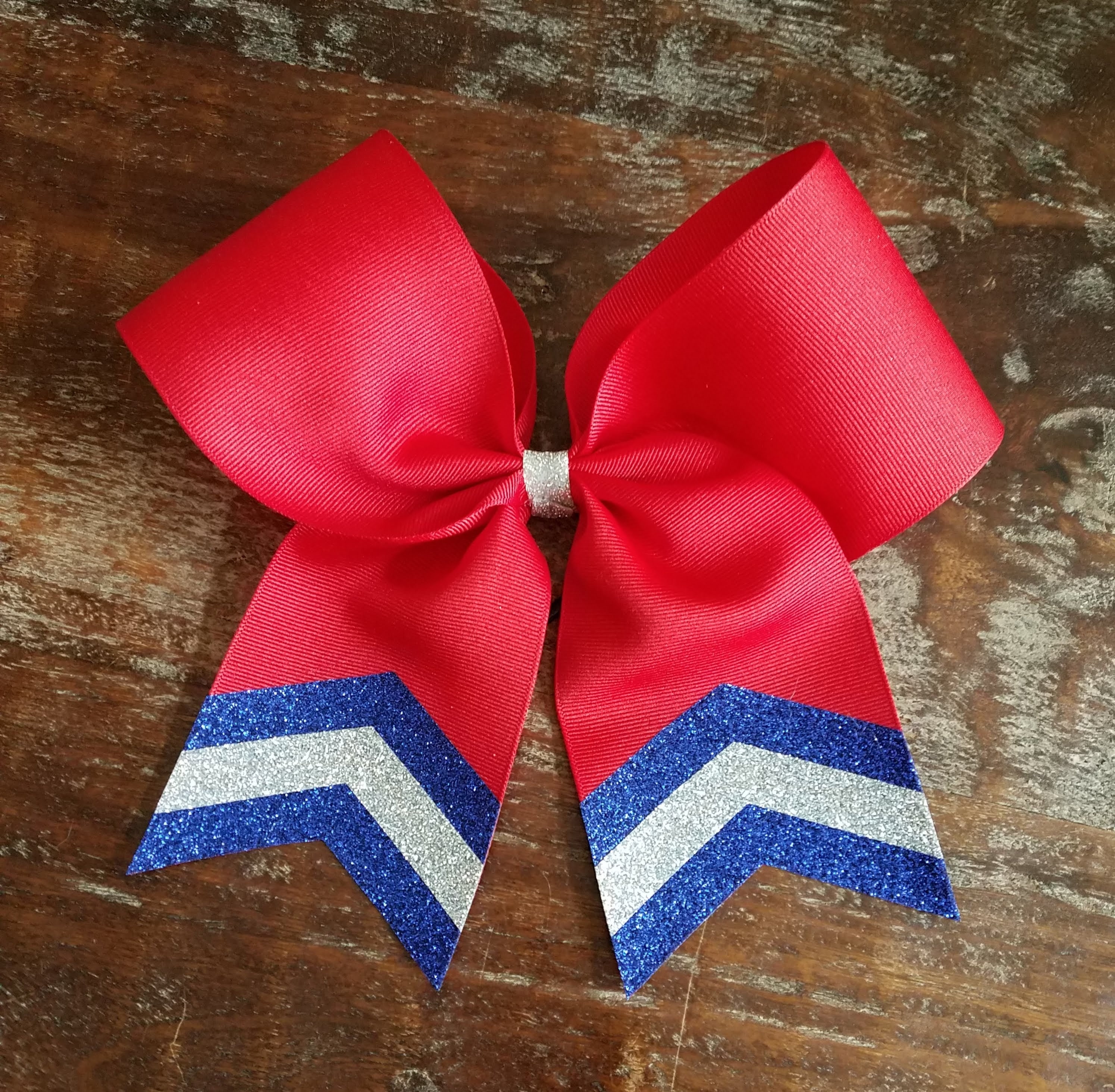 Custom Glitter Chevron Tail Cheer Bow With NO NAME. - Etsy