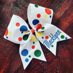 Custom Glitter Polka Dot Cheer Bow / Dance Bow / Softball Bow . - Etsy