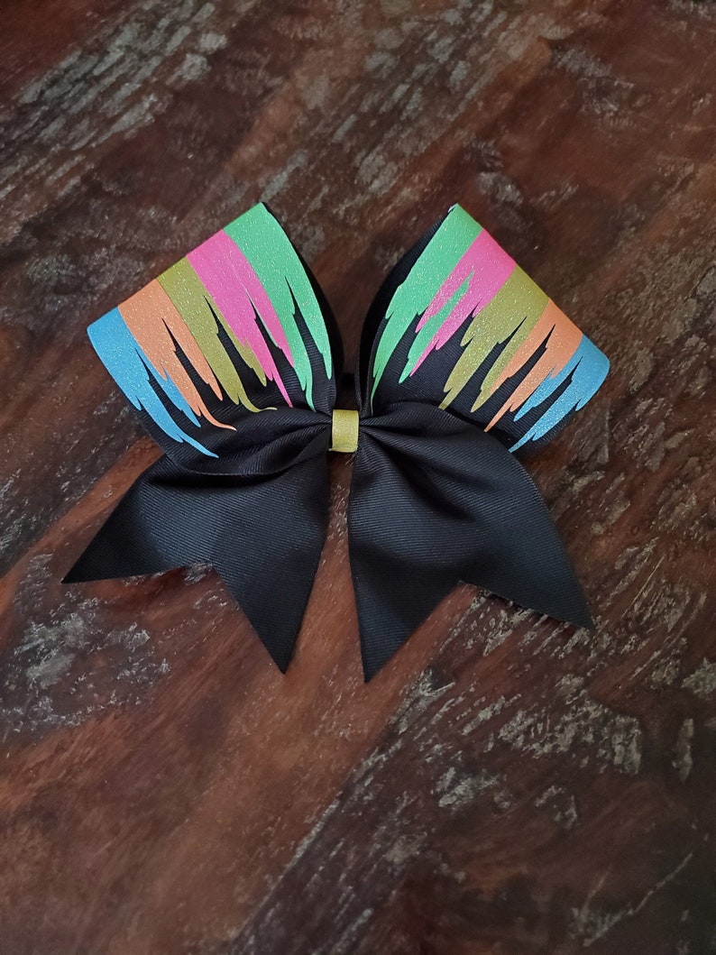 Colorful Paint Dripping Cheer Bow / Softball Bow / Dance Bow - Etsy