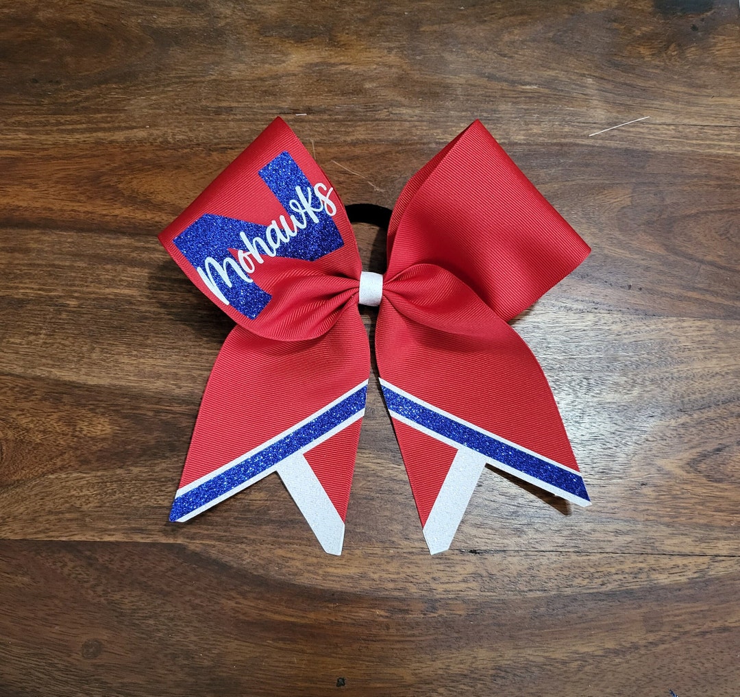 Custom Cheer Bow/softball Bow/dance Bow With 2 Tone Chevron and 2 Names ...