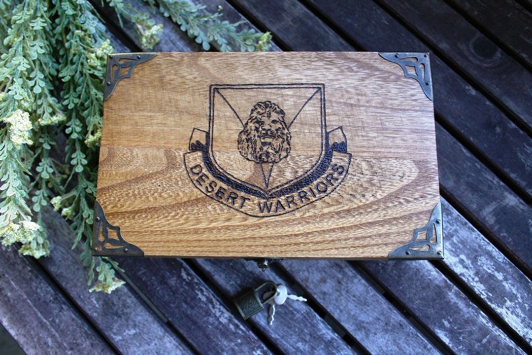 Custom Military Keepsake Box, Hand Burned Wood, Anniversary Gift ...