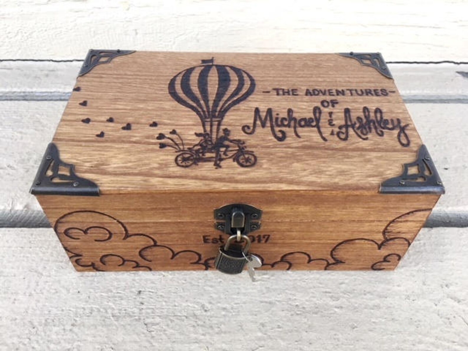 Custom Keepsake Box, Hand Burned Wood, Anniversary Gift, Wedding Gift ...