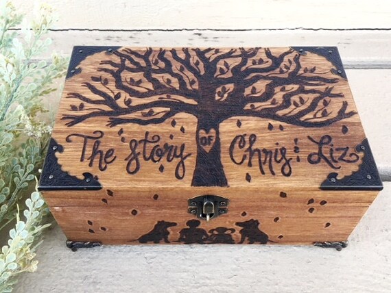 Wood Burned Keepsake Boxes