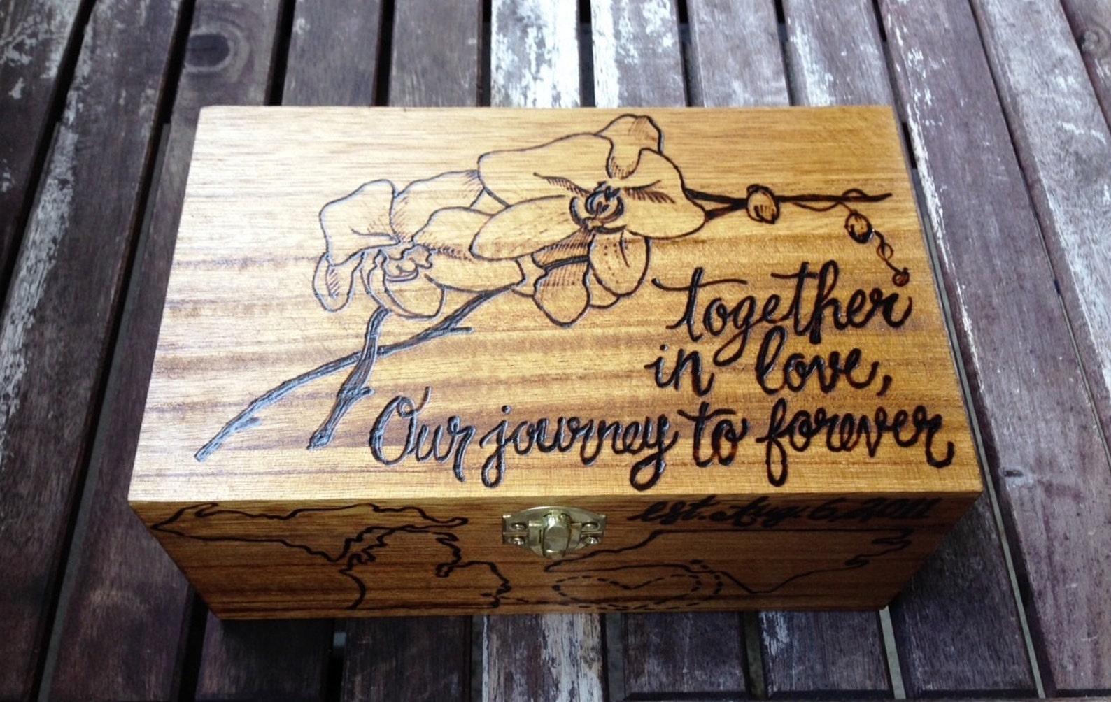 Custom Keepsake Box, Hand Burned Wood, Anniversary Gift, Wedding Gift ...