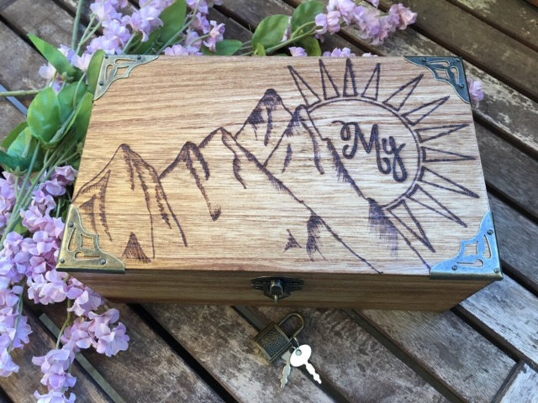 Custom Keepsake Box, Hand Burned Wood, Anniversary Gift, Wedding Gift ...