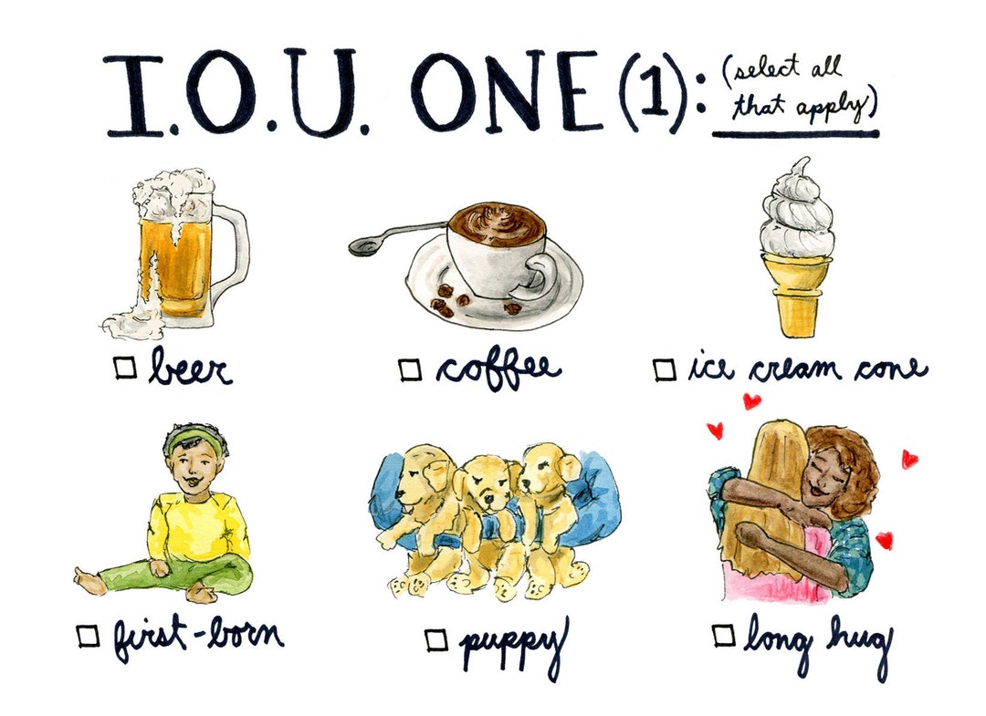 IOU Thank You Card / Individual or Card Pack - Etsy