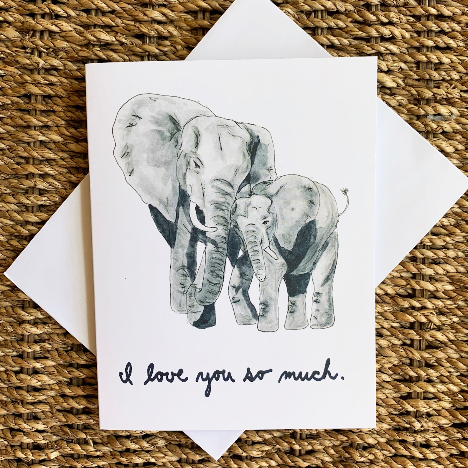 Elephant I Love You Greeting Card / Individual or Card Pack - Etsy