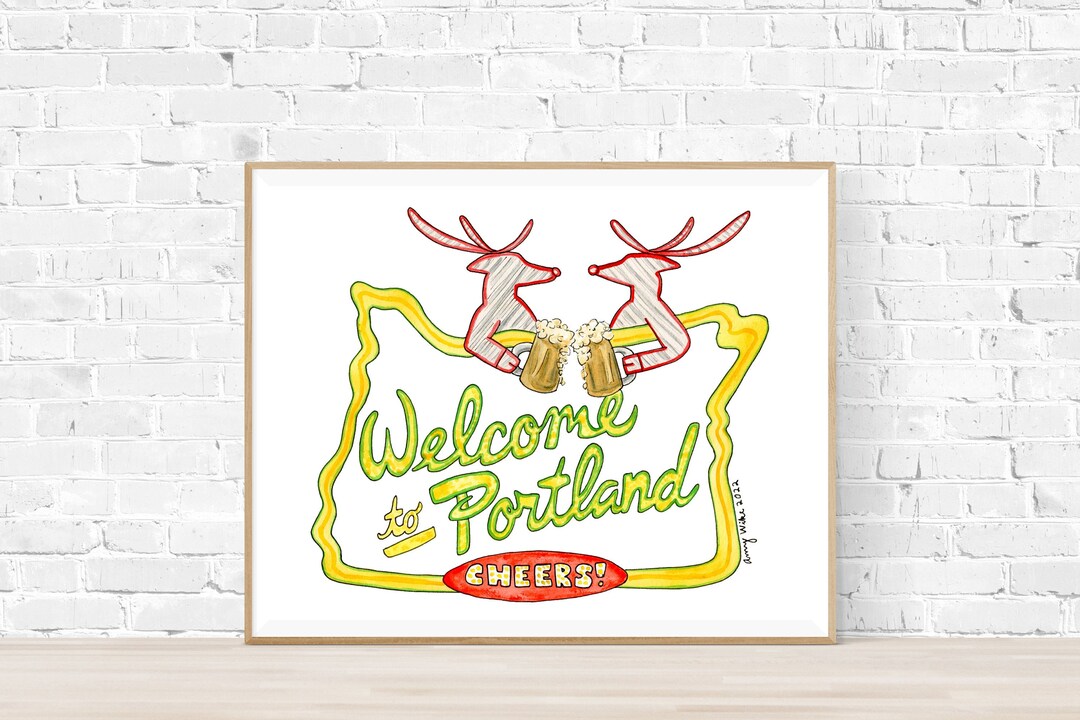 Welcome to Portland Watercolor Art Print - Etsy