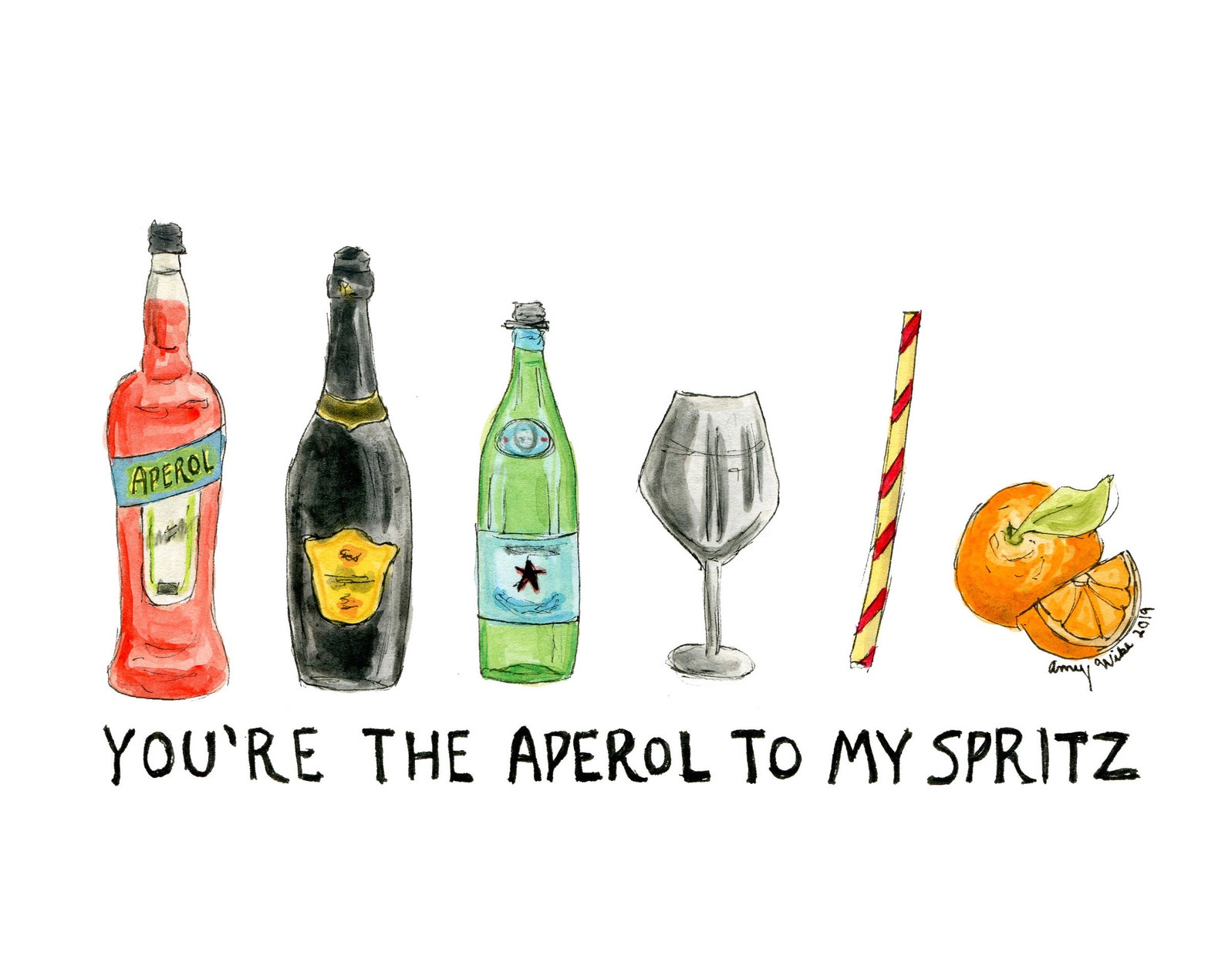 Aperol to My Spritz Greeting Card / Individual or Card Pack | Etsy