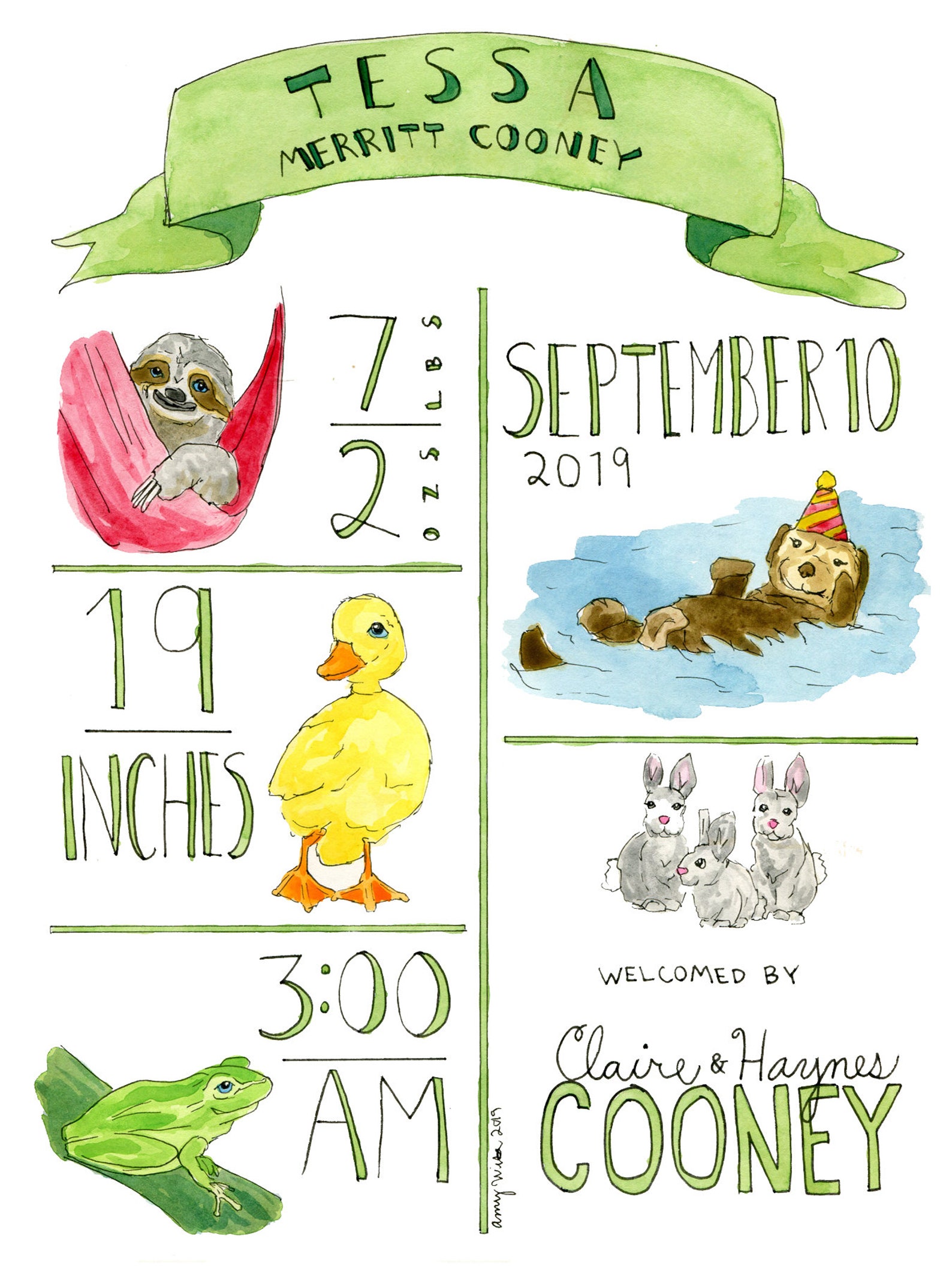 Custom Birth Announcement / Birth Statistics / Nursery - Etsy