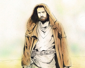 Obi Wan Kenobi Jedi Blackwork Embroidery PDF Pattern Star - Etsy
