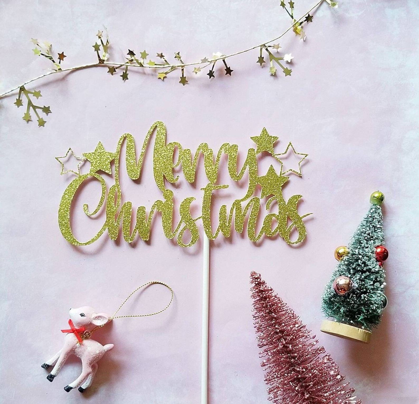 Merry Christmas Cake Topper - Christmas Cake Topper- Holiday Cake ...