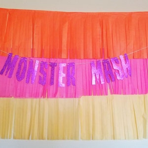 MONSTER MASH -party Banner-halloween Decor-glitter Banner-garland-wall ...