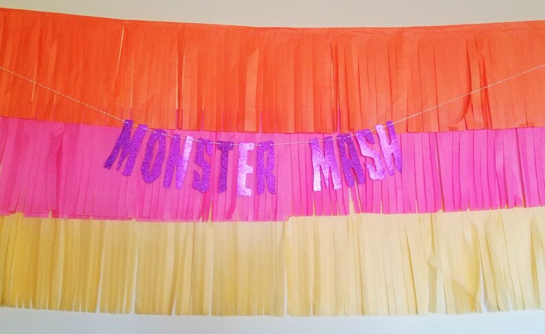 MONSTER MASH party banner-Halloween decor-glitter | Etsy