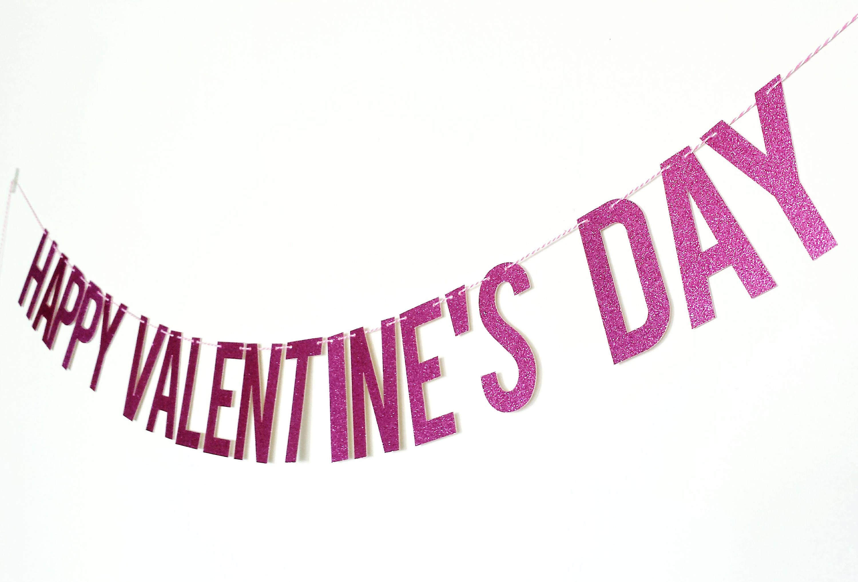 HAPPY VALENTINE'S DAY Banner - Party Banner - Valentine's Decor ...