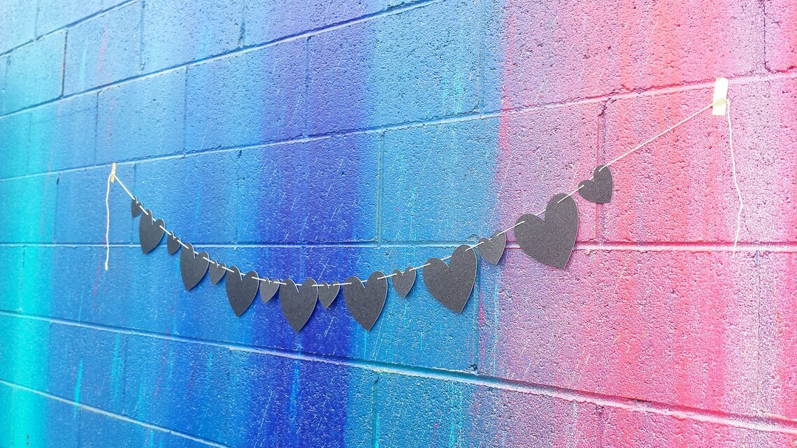 HEART GARLAND gold Glitter-black Glitter-pink Glitter-party | Etsy