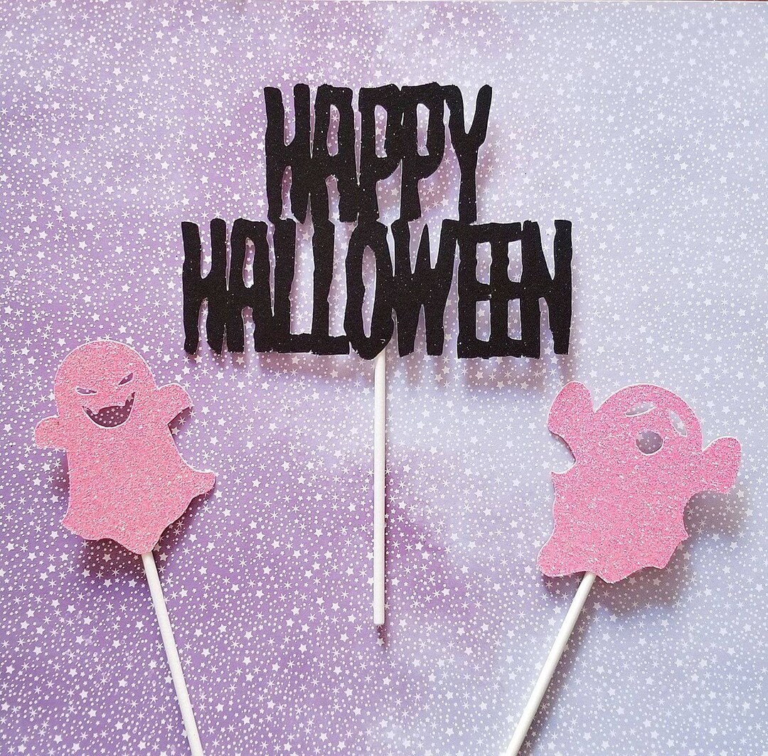 HAPPY HALLOWEEN Cake Topper-ghosts Cake Topper-halloween Birthday Cake ...