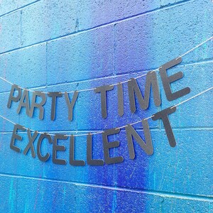PARTY TIME EXCELLENT -party Banner-gold Glitter-black Glitter-pink ...