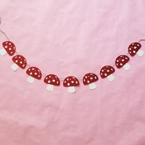 Mushroom Garland- Mushroom Banner - Toadstool - Woodland Party Decor ...