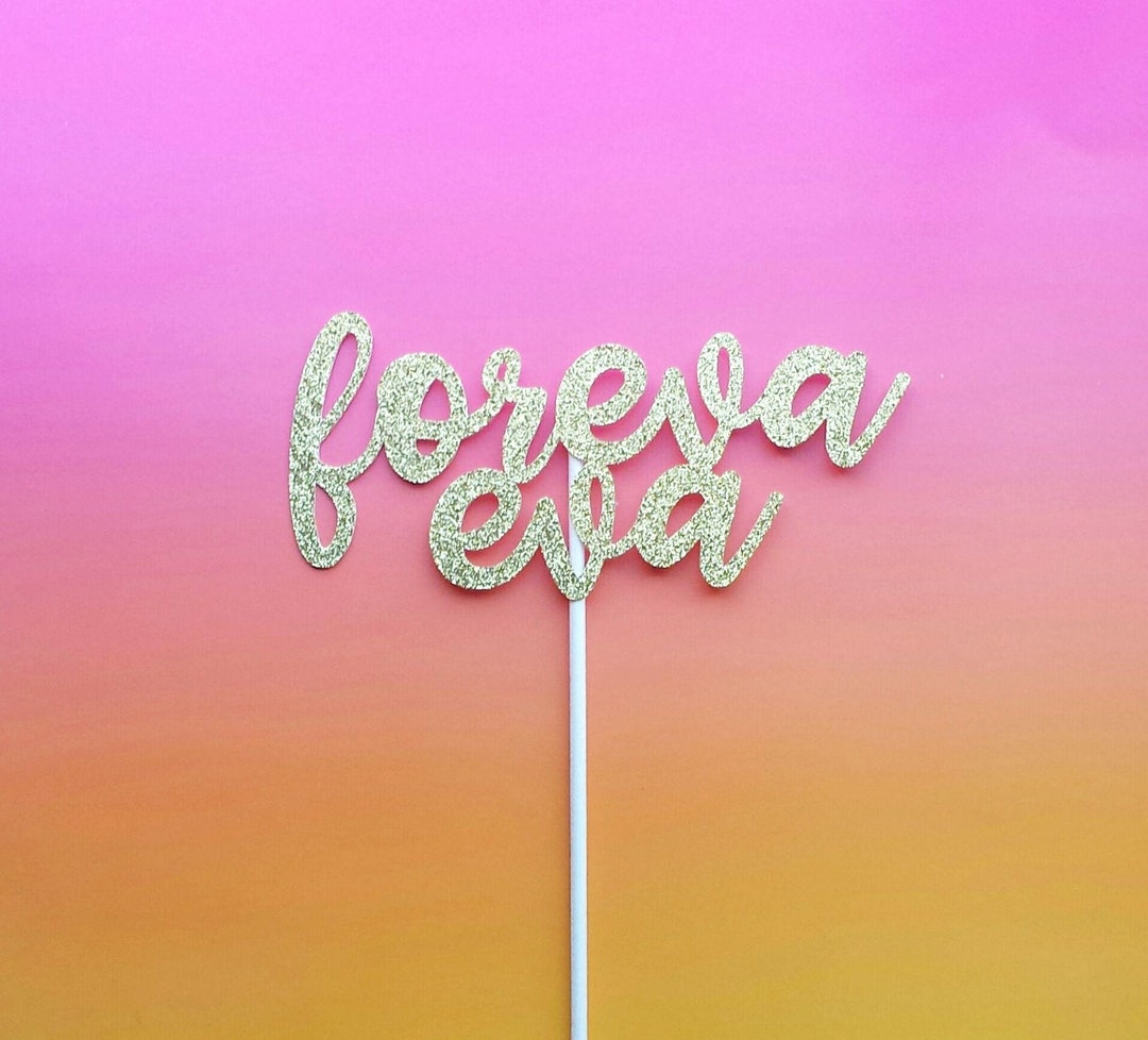 FOREVA EVA Cake Topper - Wedding Cake Topper - Engagement Cake Topper ...