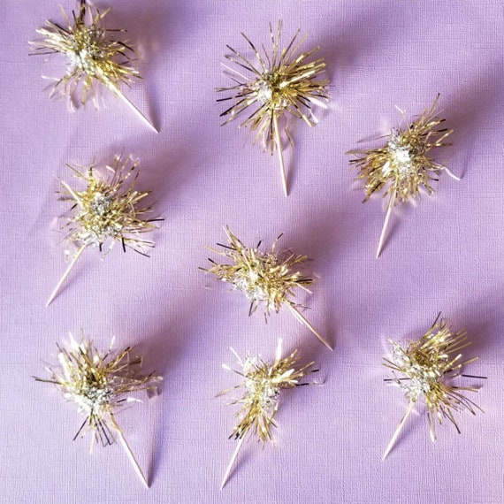 Tinsel cupcake toppers-graduation-new years eve-nye-birthday-wedding ...