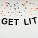 GET LIT Party Banner-gold Glitter-black Glitter-pink - Etsy