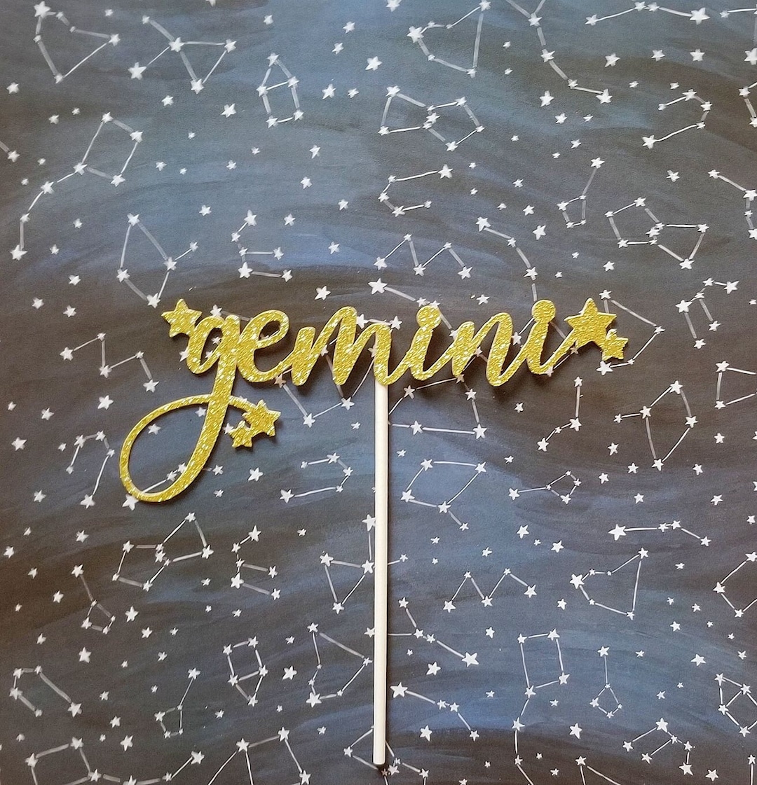 Gemini Cake Topper- Zodiac Cake Topper- Gemini Party Decor- Birthday ...