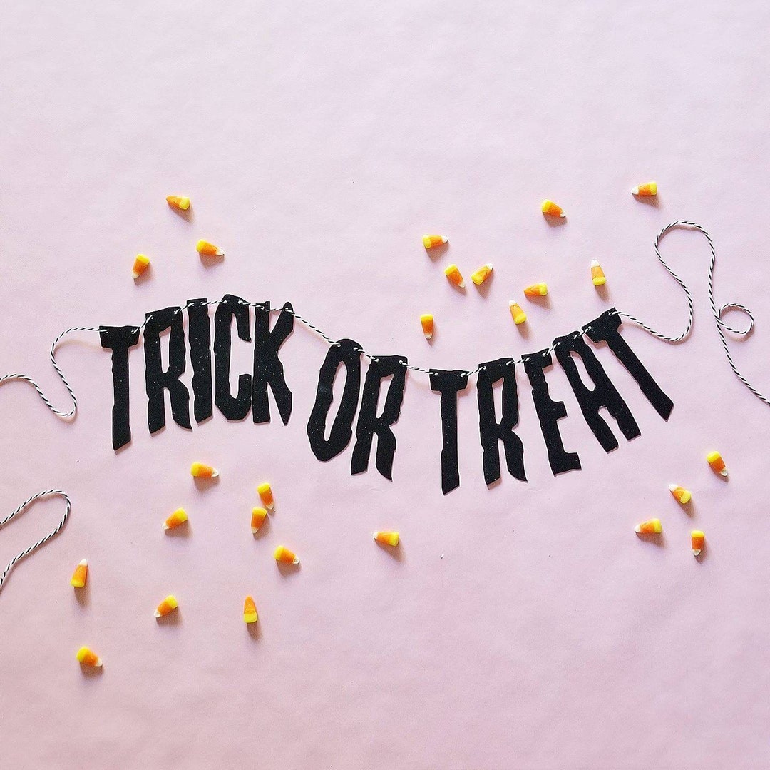 TRICK OR TREAT -party Banner-halloween Decor-glitter Banner-garland ...