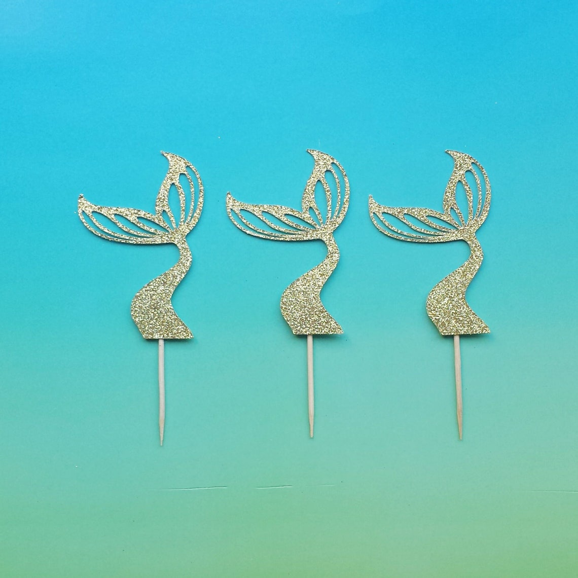 Mermaid Tail Cupcake Toppers set of | Etsy