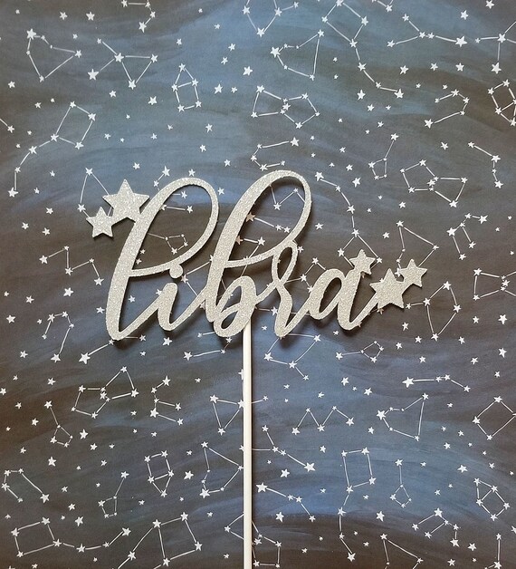 Libra cake topper- zodiac cake topper- Libra party decor- birthday cake ...