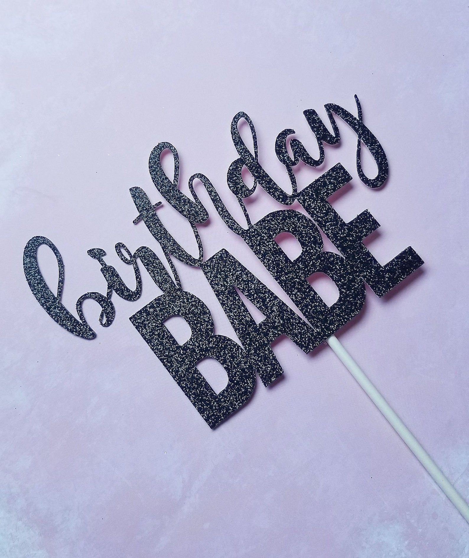 BIRTHDAY BABE Cake Topper-happy Birthday-glitter Cake | Etsy