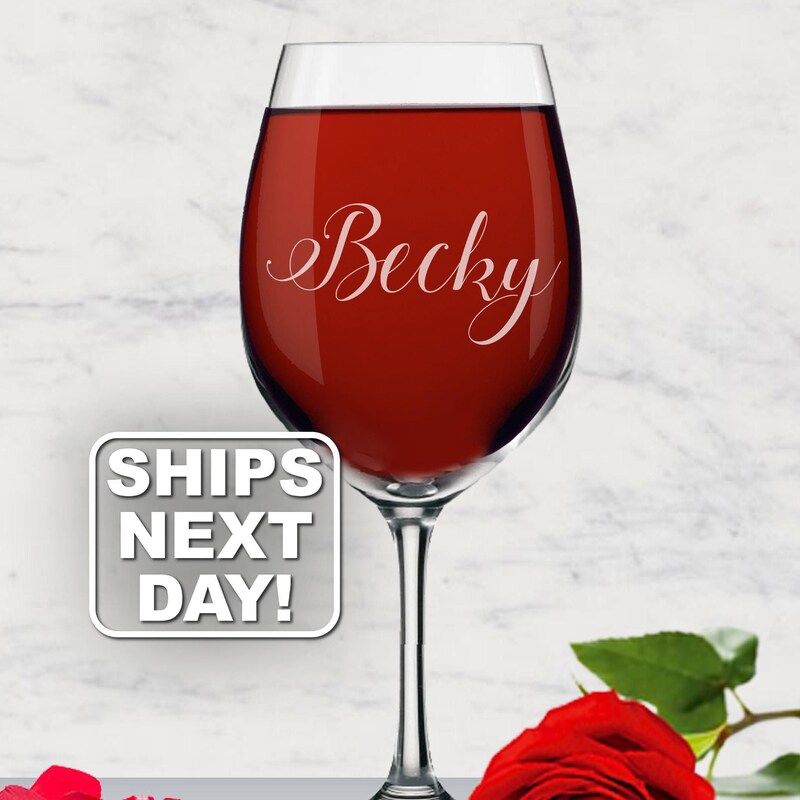 A Red Wine Glasses Etsy