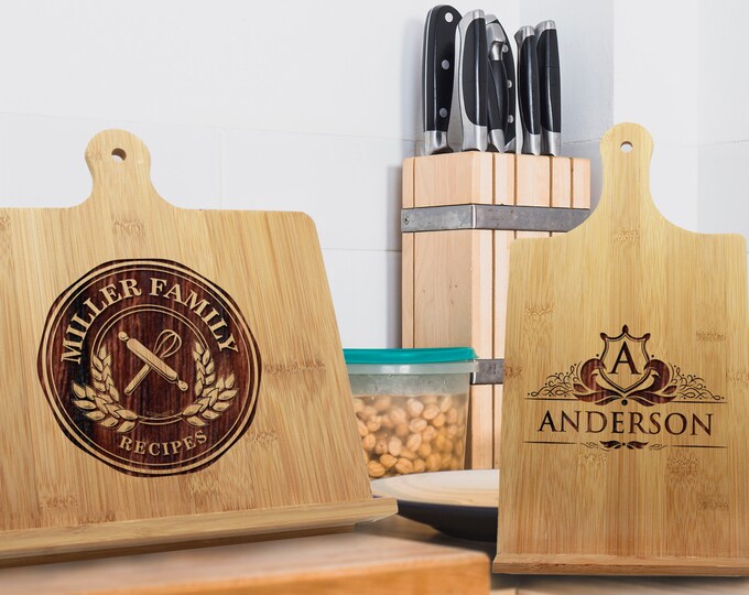 Chef Easel, Cookbook Stand Wood, Personalized Tablet Holder, New ...