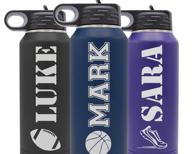 Personalized Sports Flip Top Water Bottle Custom Water Bottle Kids ...