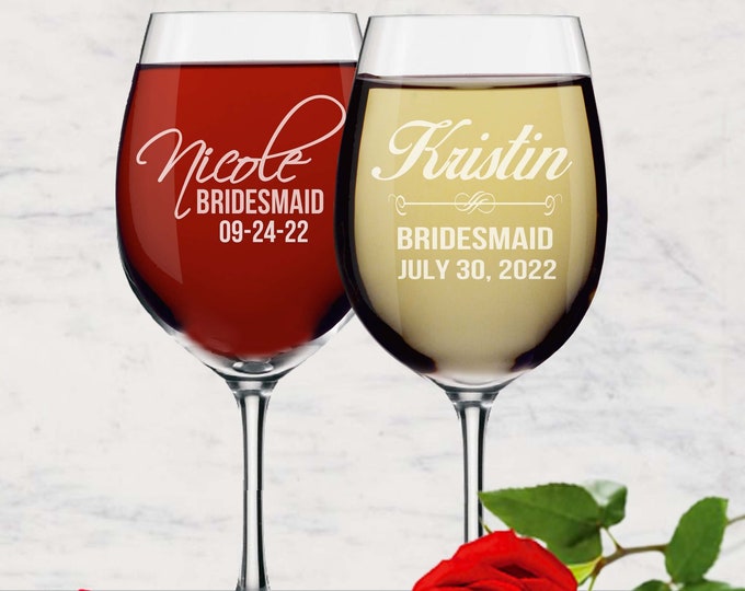 Etched Wine Glasses Personalized Wine Glass Custom Wine Etsy