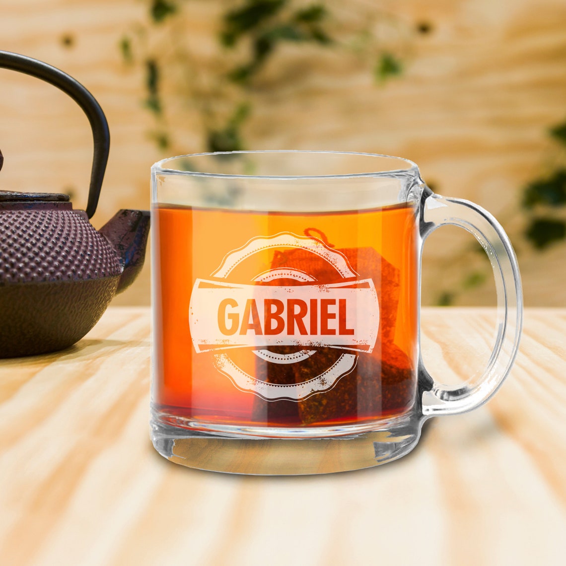 Personalized Glass Coffee Mug, Clear Tea Cup, Custom Clear Coffee Mug ...