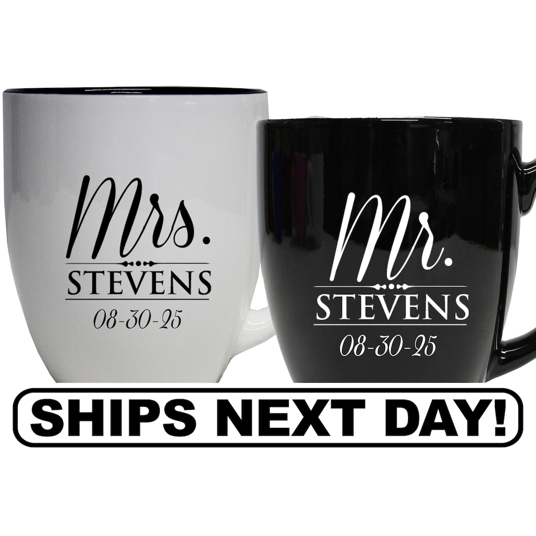 Couples Coffee Mugs, Wedding Coffee Cups, Newlywed Coffee Mugs ...