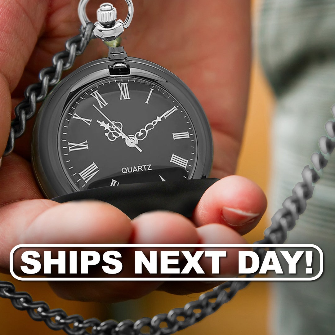 Personalized Pocket Watch, Custom Engraved Pocket Watch With Chain ...