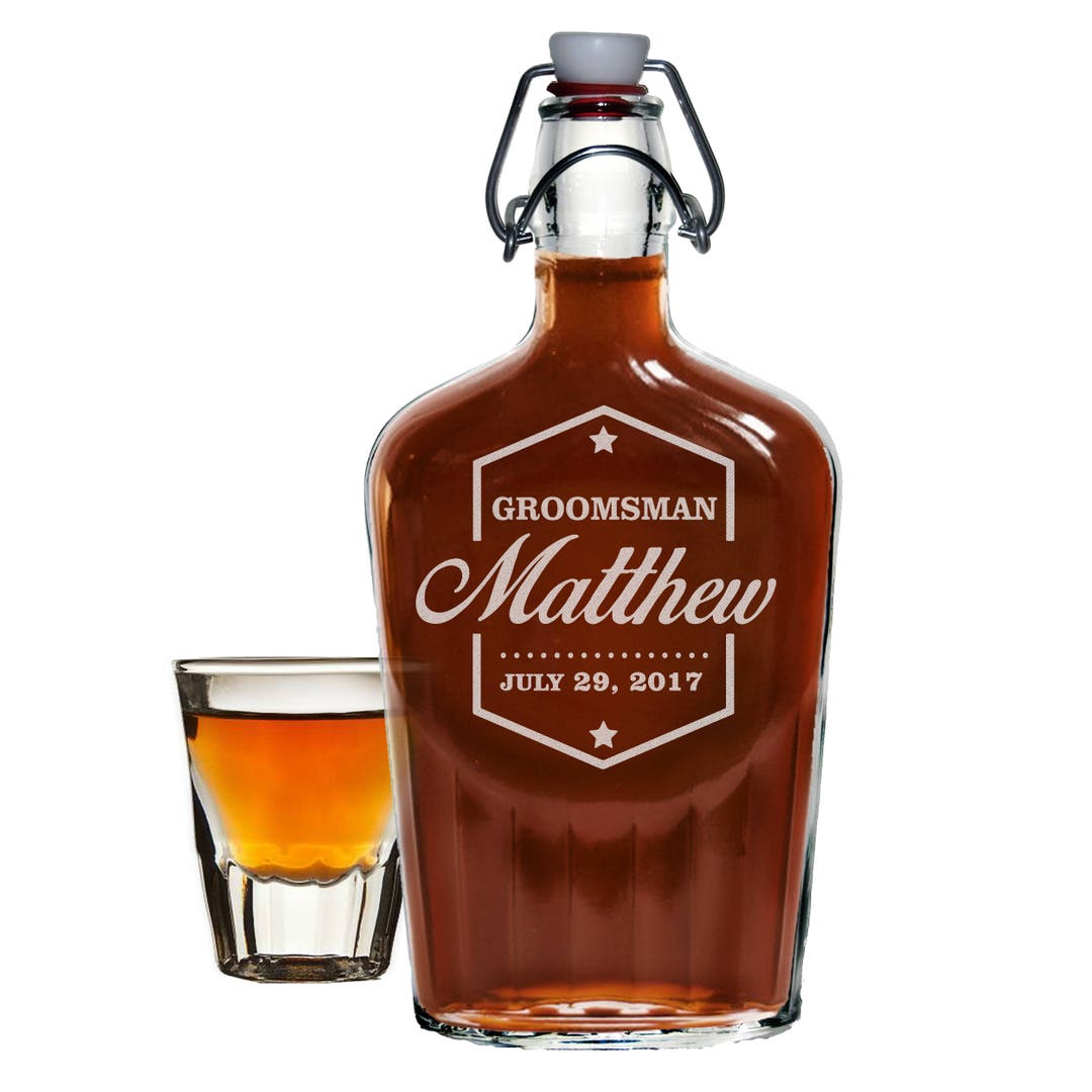 Flask Glass, Glass Flask Bottle, Customizable Glass Flask, Customized ...