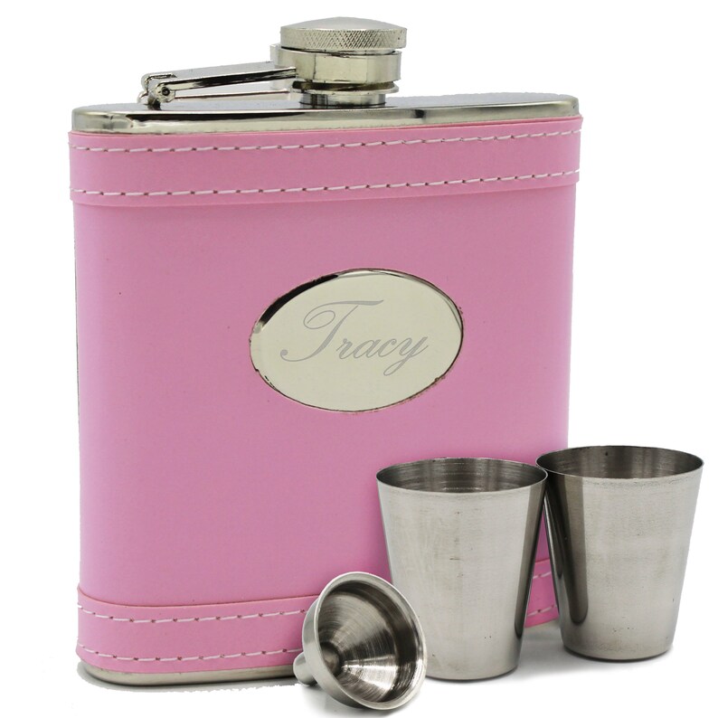 Personalized Pink Flask, Engraved Pink Flask for Girls, Custom Pink ...
