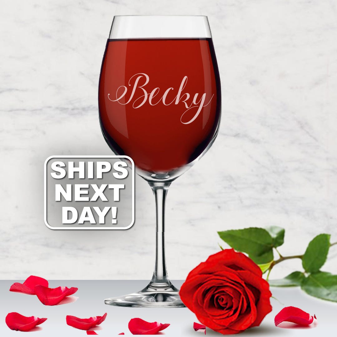 Custom Engraved Wine Glass, Personalized Stemmed Glassware, Monogrammed ...