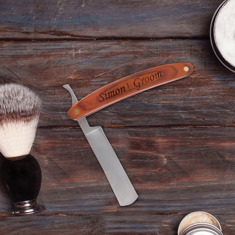 Groomsmen Straight Razor Best Man Shavette Razor Custom - Etsy