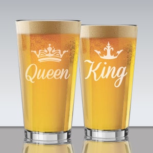 King and Queen Glasses, Custom King and Queen, Stemless King and Queen ...