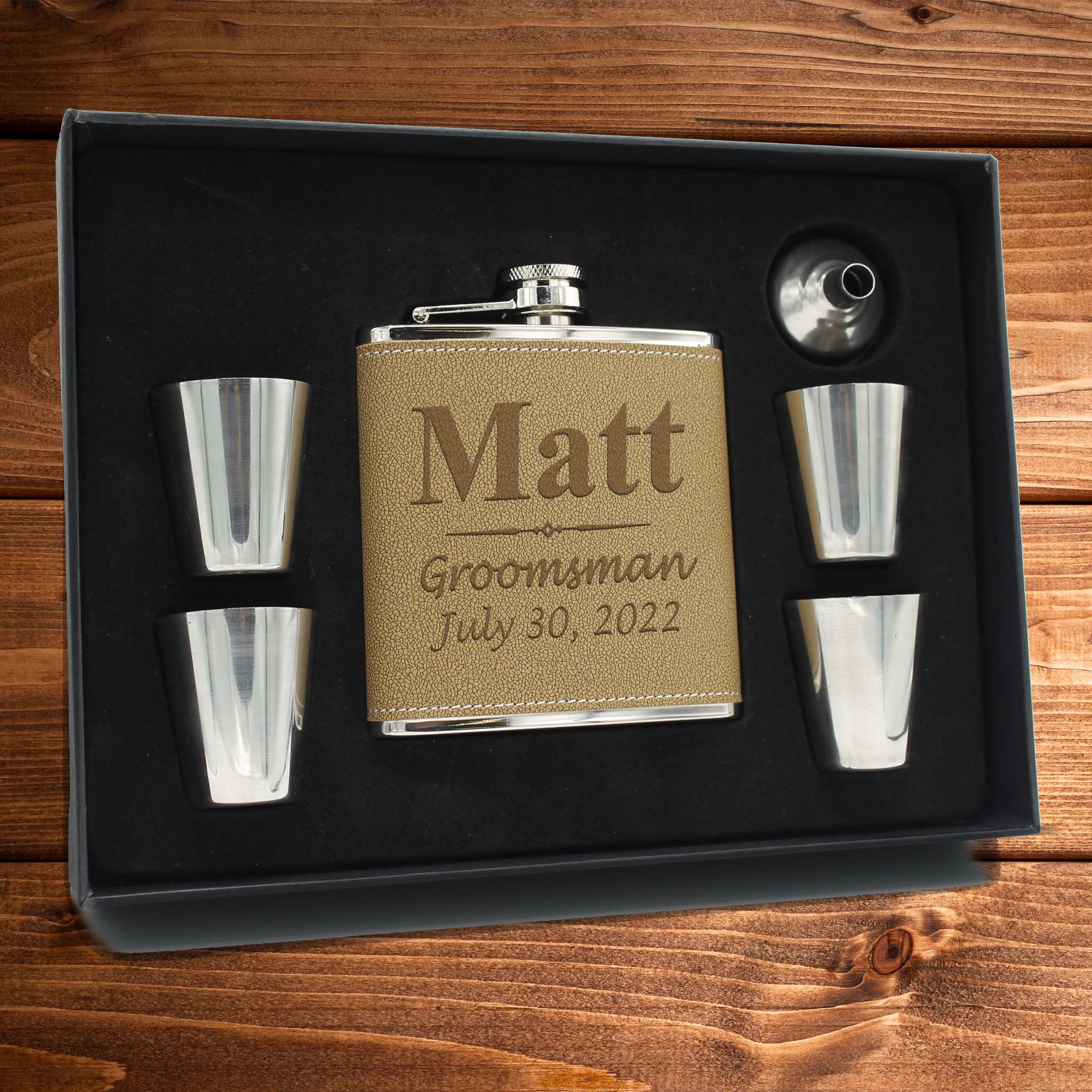 Personalized Flask Set Groomsmen Flask Set Personalized - Etsy