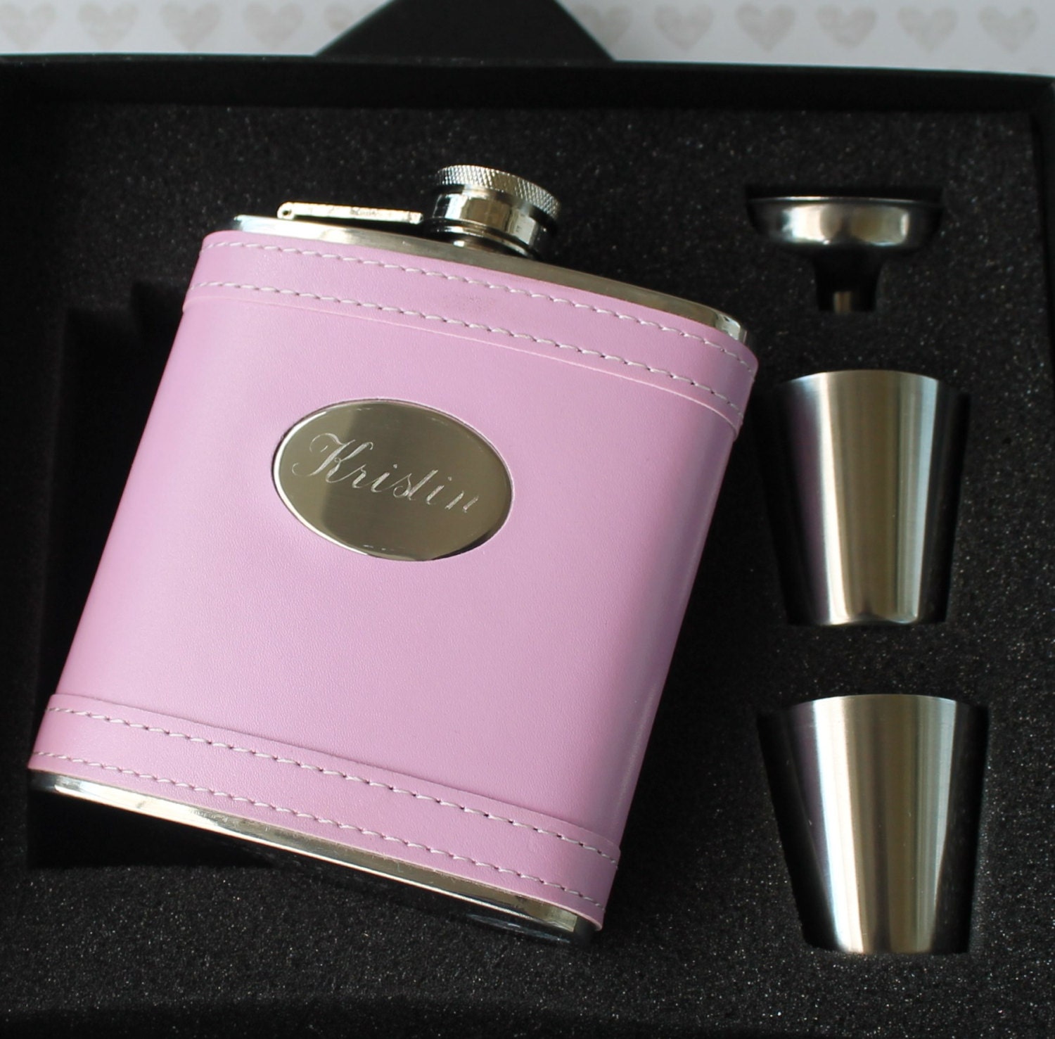 Personalized Pink Flask, Engraved Pink Flask for Girls, Custom Pink ...