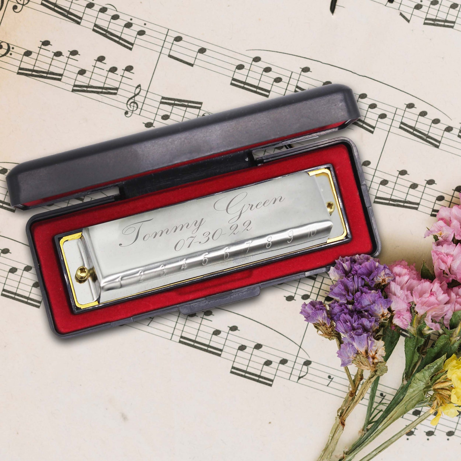 Personalized Stainless Steel Harmonica Groomsmen Gift Fathers Day Gift ...
