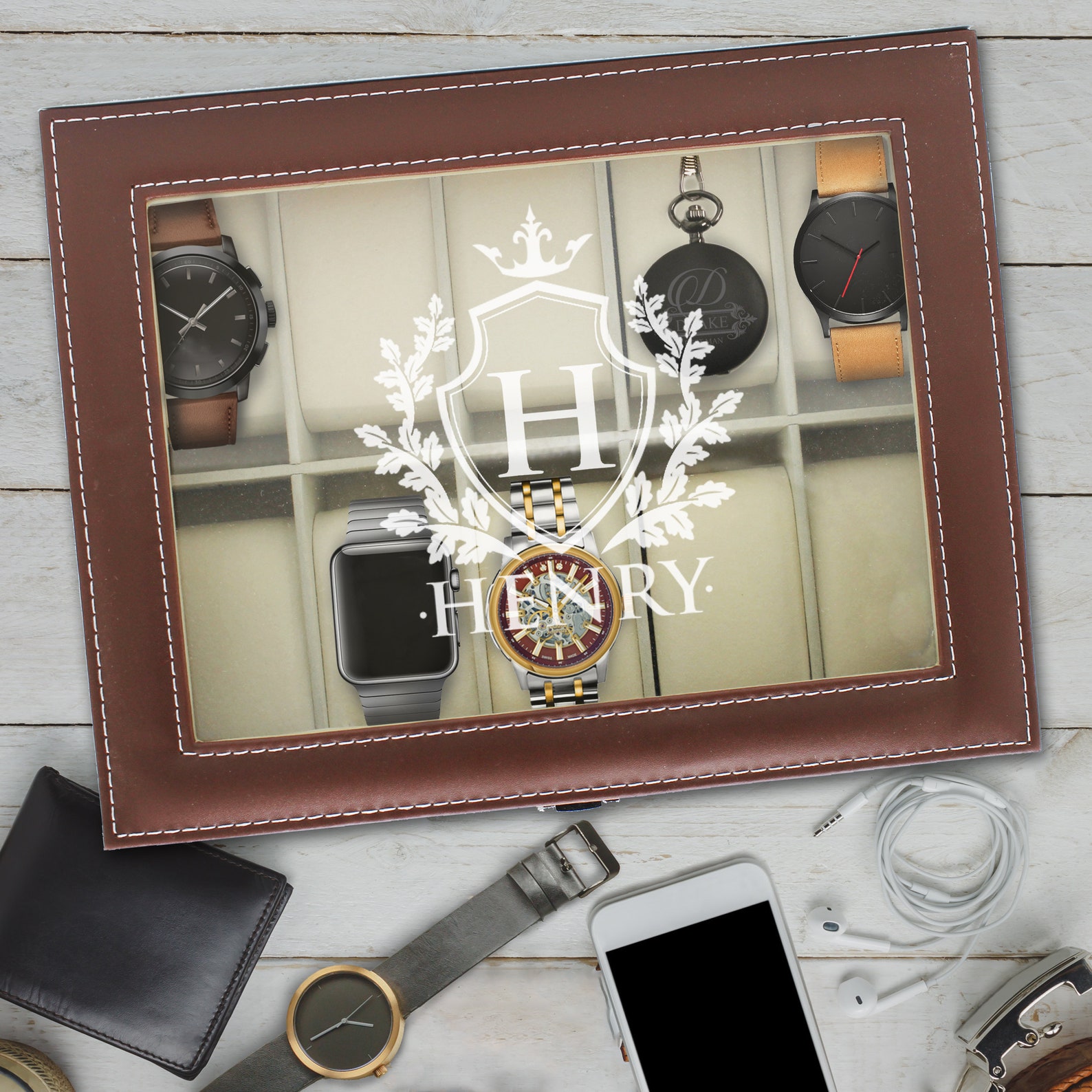 Personalized 6 or 10 Watch Display Case Custom 6 or 10 Watch - Etsy