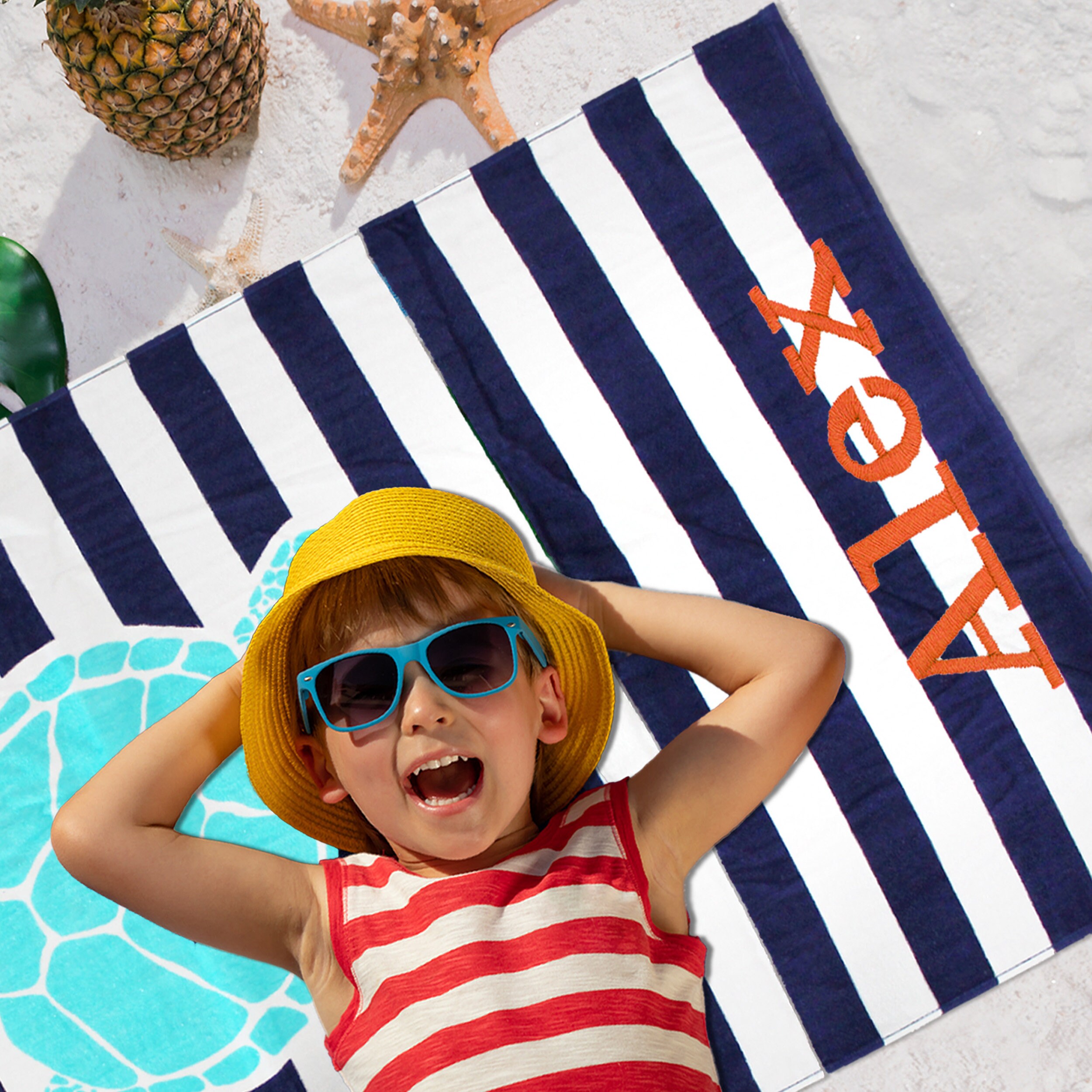 Children's monogrammed beach towels store